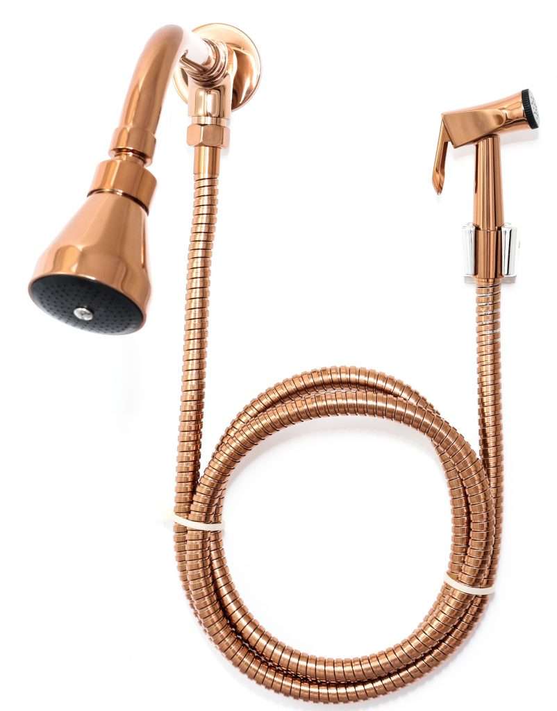 Ducha Metal Com Desviador Rose Gold – LiviaMetais